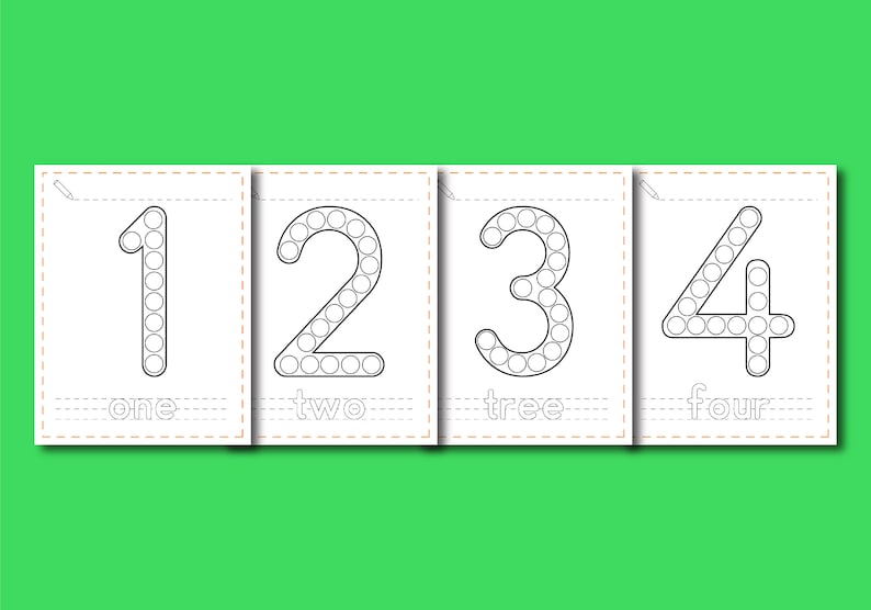 Dot Marker Number Coloring Pages | Do-a-dot Numbers Printable Worksheet ...