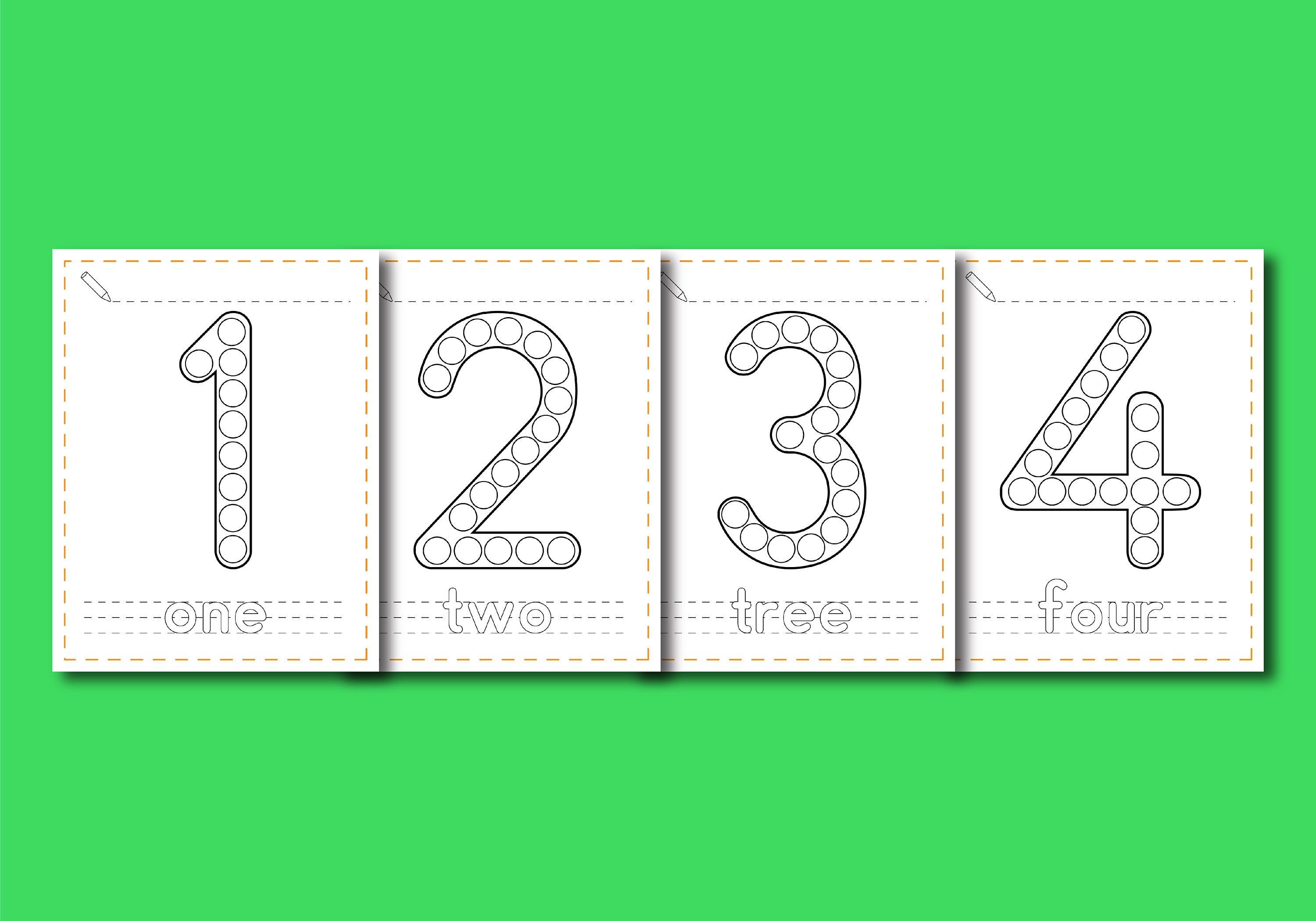 Dot Marker Number Coloring Pages | Do-a-dot Numbers Printable Worksheet ...