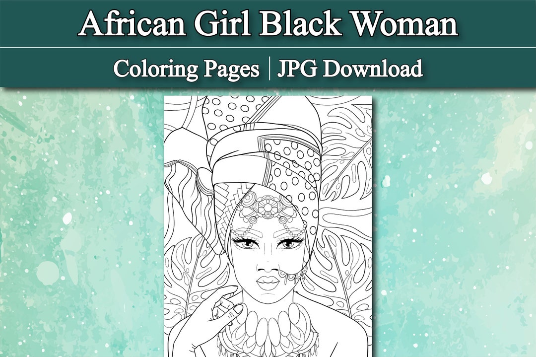 African Girl Coloring Pages | Black Woman Coloring Page (printable JPG ...