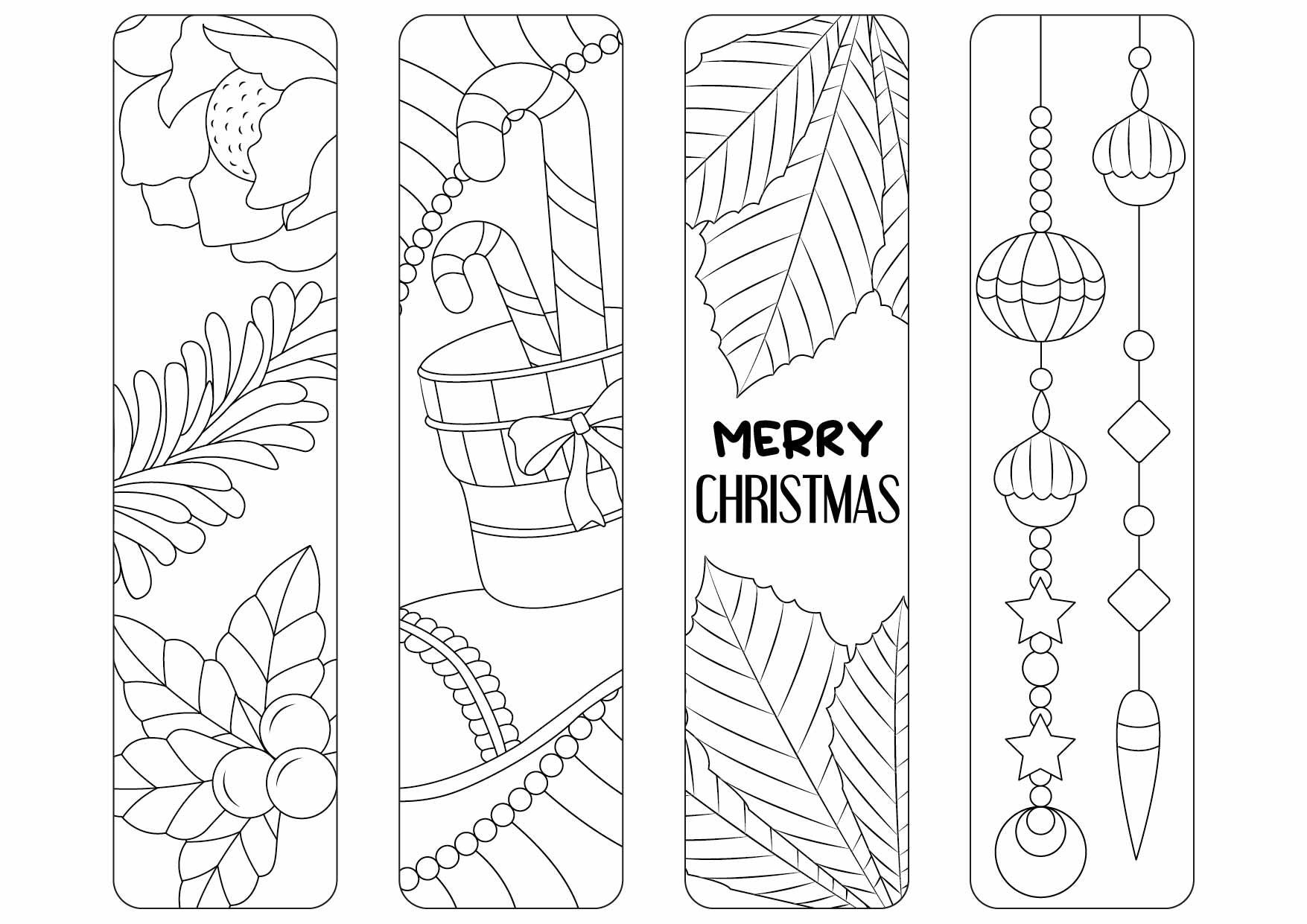 Printable Coloring Christmas Bookmarks, Coloring Bookmarks, Christmas ...
