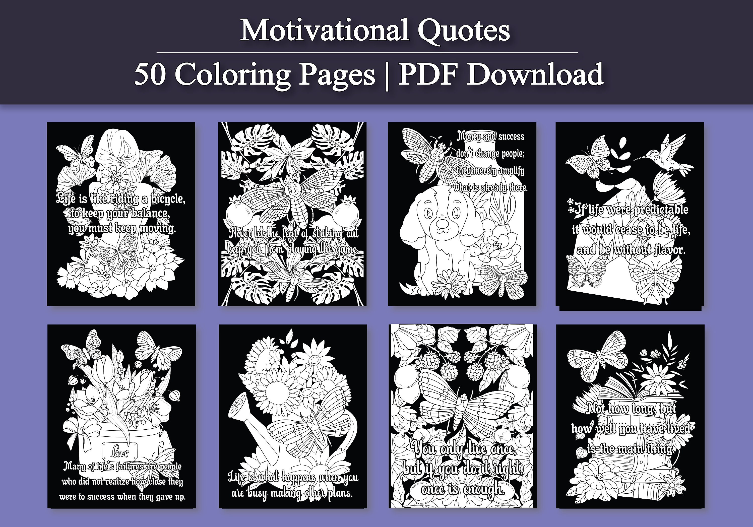 Adult Coloring Book: Motivational Quotes, Inspirational Quotes ...