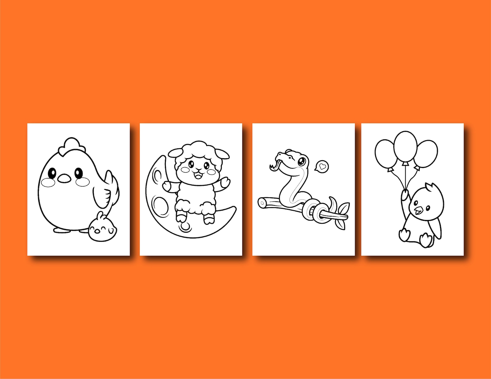 Kids Coloring Page: Cute Kawaii Animal Coloring Page, 25 Pages Coloring ...
