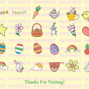 Kawaii Easter Clipart, Cute Easter Bunny Clipart, Cute Easter PNG, Cute ...