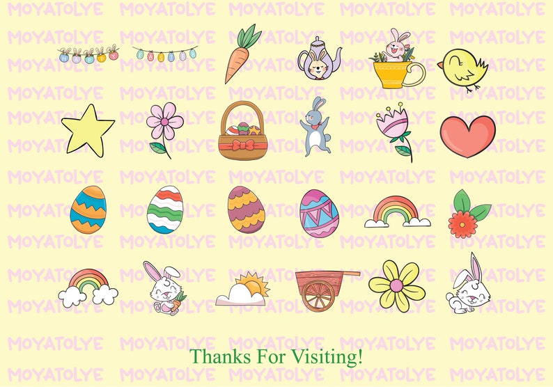 Kawaii Easter Clipart, Cute Easter Bunny Clipart, Cute Easter PNG, Cute ...
