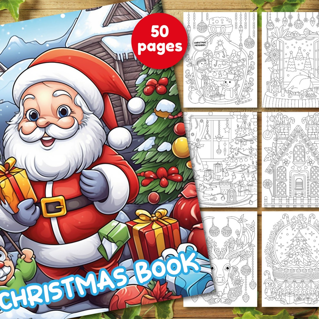 Adult Coloring Book: Magical Christmas Adult Coloring Pages | 50 ...