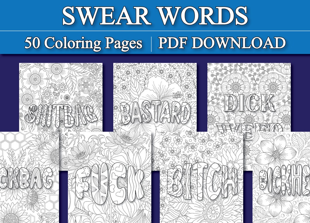 Adult Coloring Book: Swear Words Coloring Pages Curse Words Coloring ...