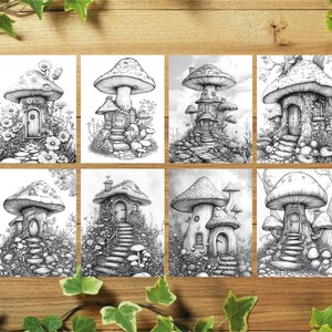 Magical Mushroom House Coloring Pages, Enchanted Mushroom House ...