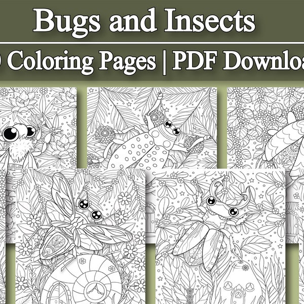 Adult Insects Coloring Pages Printable - Etsy
