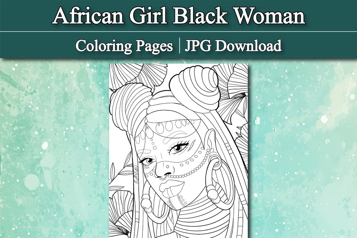 African Girl Coloring Pages Black Woman Coloring Page printable JPG ...