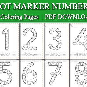 Dot Marker Number Coloring Pages | Do-a-dot Numbers Printable Worksheet ...