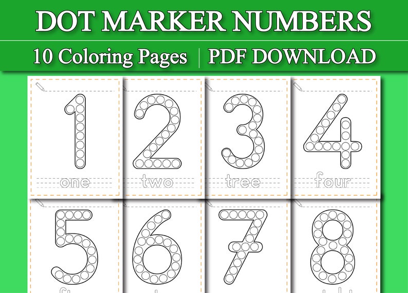 Dot Marker Number Coloring Pages | Do-a-dot Numbers Printable Worksheet ...