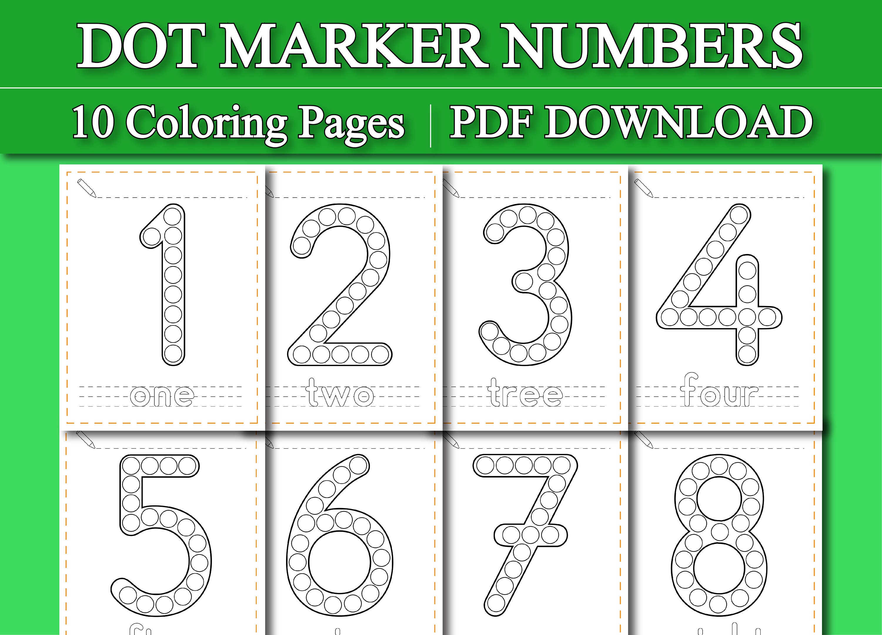 Dot Marker Number Coloring Pages Do-a-dot Numbers Printable Worksheet ...