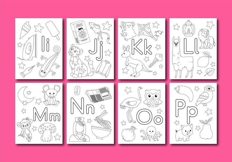 Alphabet Coloring Pages Preschool Kindergarten - Etsy