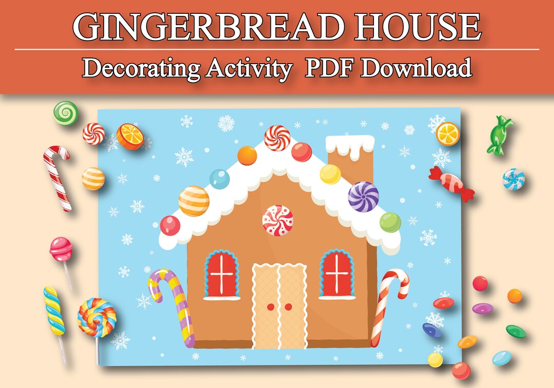 Gingerbread House Decorating Activity, Christmas Kids Activity ...