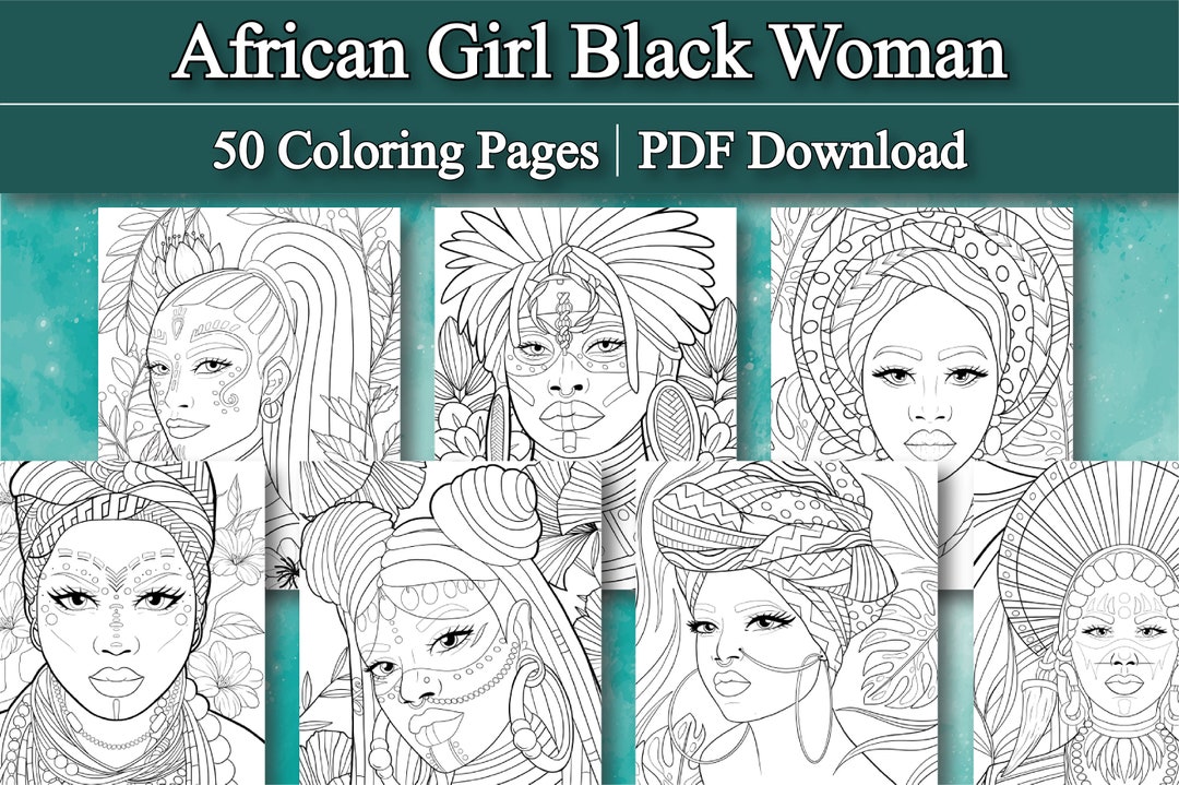 African Girl Coloring Pages | Black Woman Coloring Pages (50 Pages ...