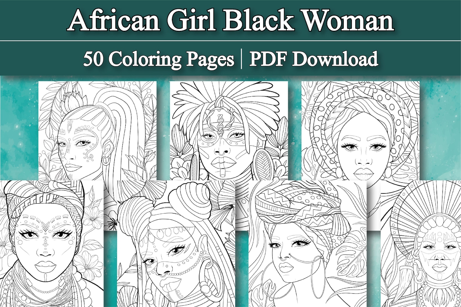 African Girl Coloring Pages | Black Woman Coloring Pages (50 Pages ...