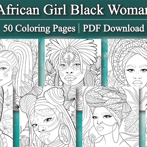 African Girl Coloring Pages Black Woman Coloring Pages 50 - Etsy