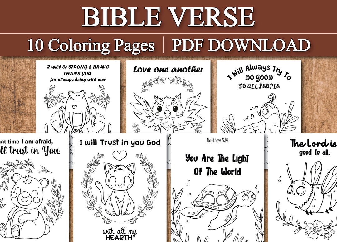 Bible Verse Coloring Pages for Kids | 10 Digital Coloring Pages ...