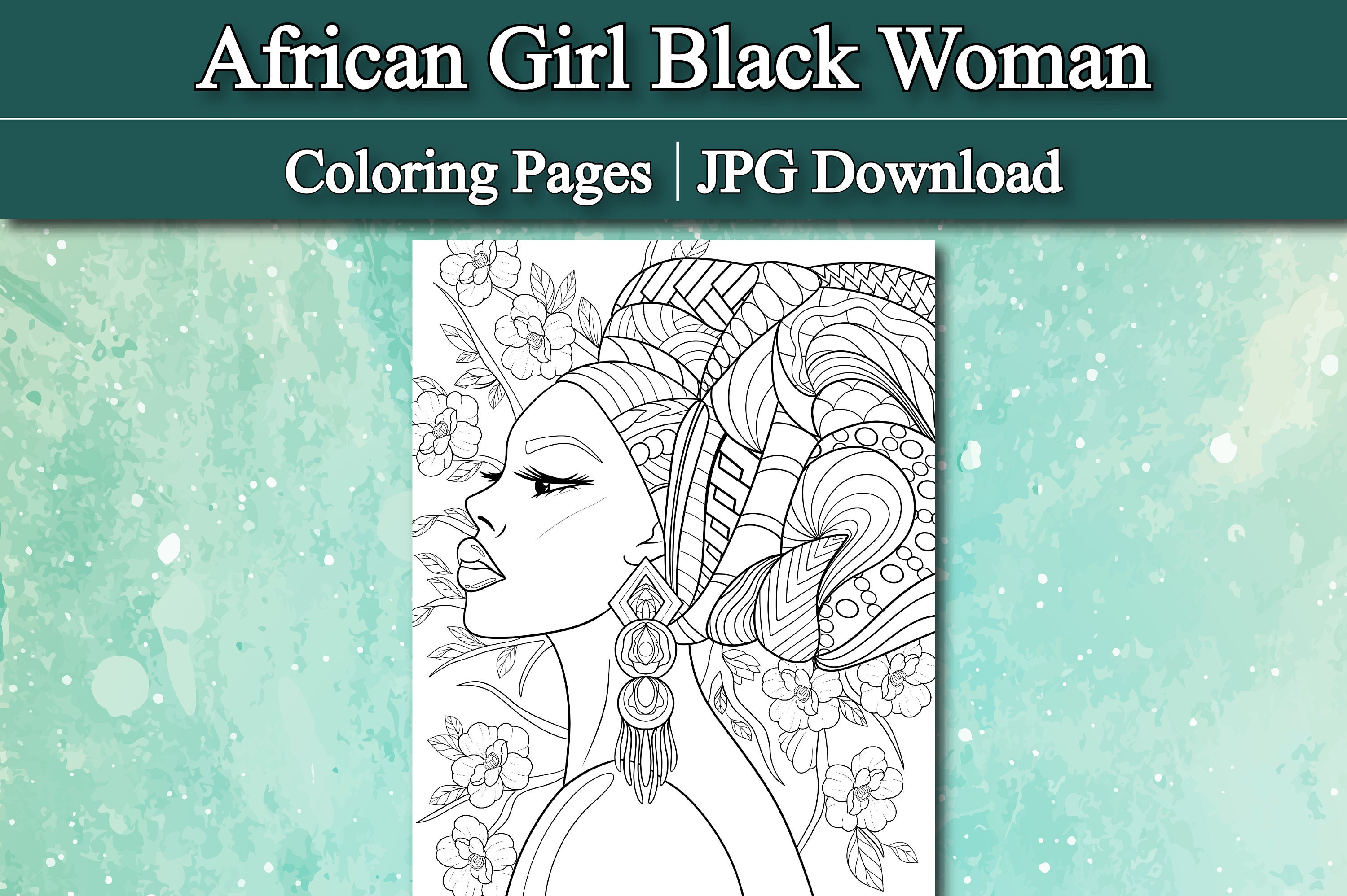 African Girl Coloring Pages Black Woman Coloring Page printable JPG ...