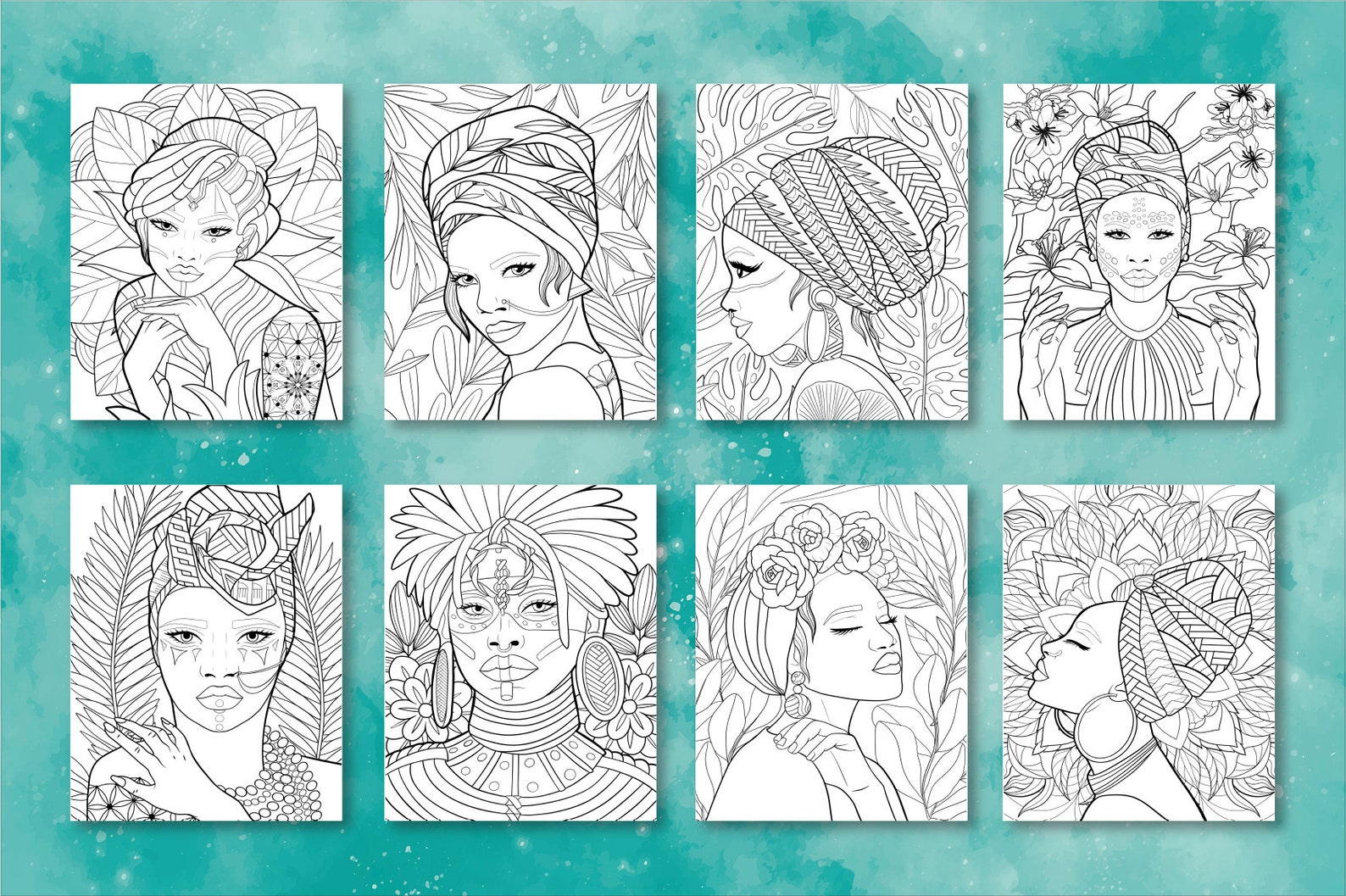 African Girl Coloring Pages | Black Woman Coloring Pages (50 Pages ...