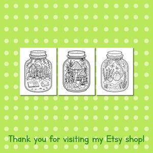 Forest Jar Coloring Pages, Bold and Easy Coloring Book, Enchanted ...