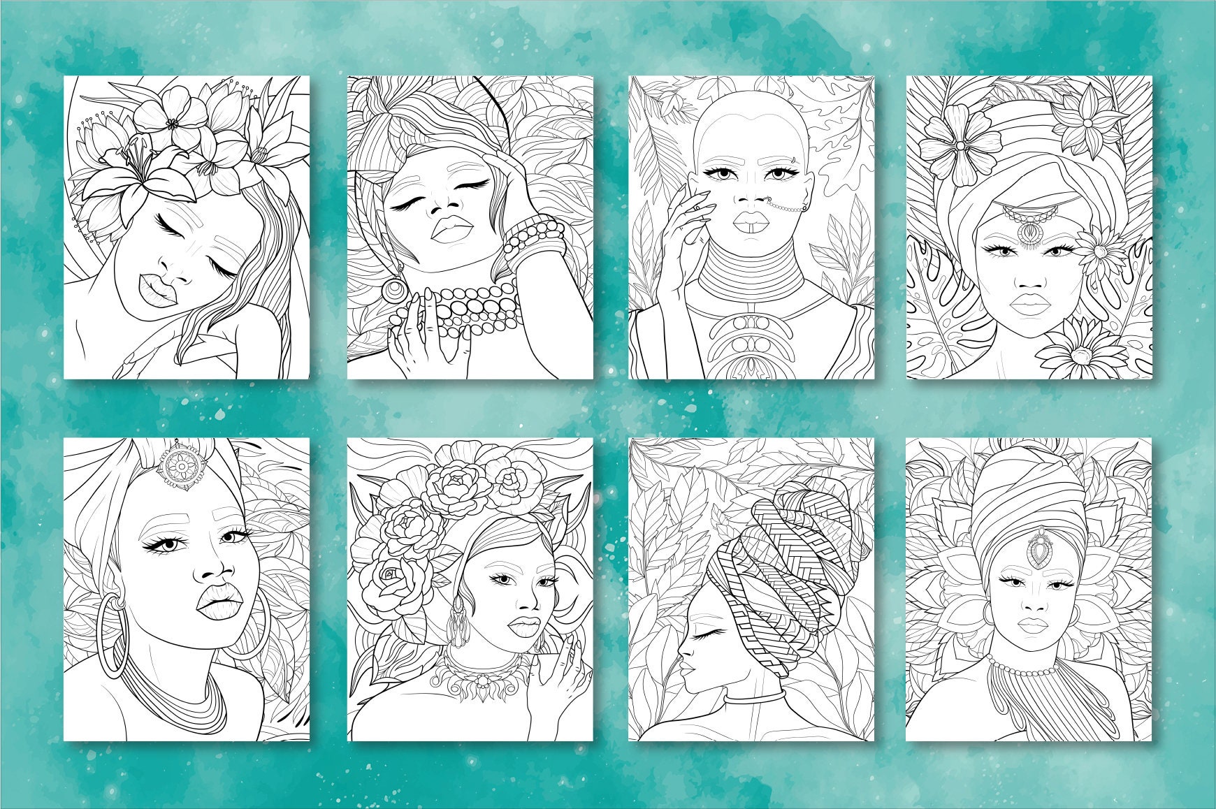 African Girl Coloring Pages | Black Woman Coloring Pages (50 Pages ...