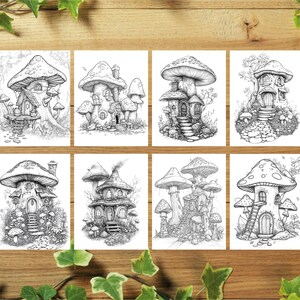 Magical Mushroom House Coloring Pages, Enchanted Mushroom House ...