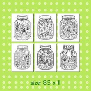 Forest Jar Coloring Pages, Bold and Easy Coloring Book, Enchanted ...