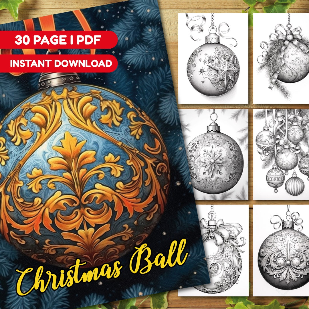 Christmas Ball Coloring Page, Christmas Ornament Coloring Page ...