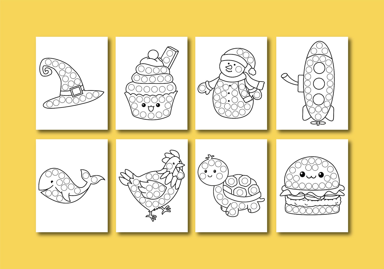 Kids Coloring Page: Dot Marker Coloring Pages | Animal Dot Marker ...