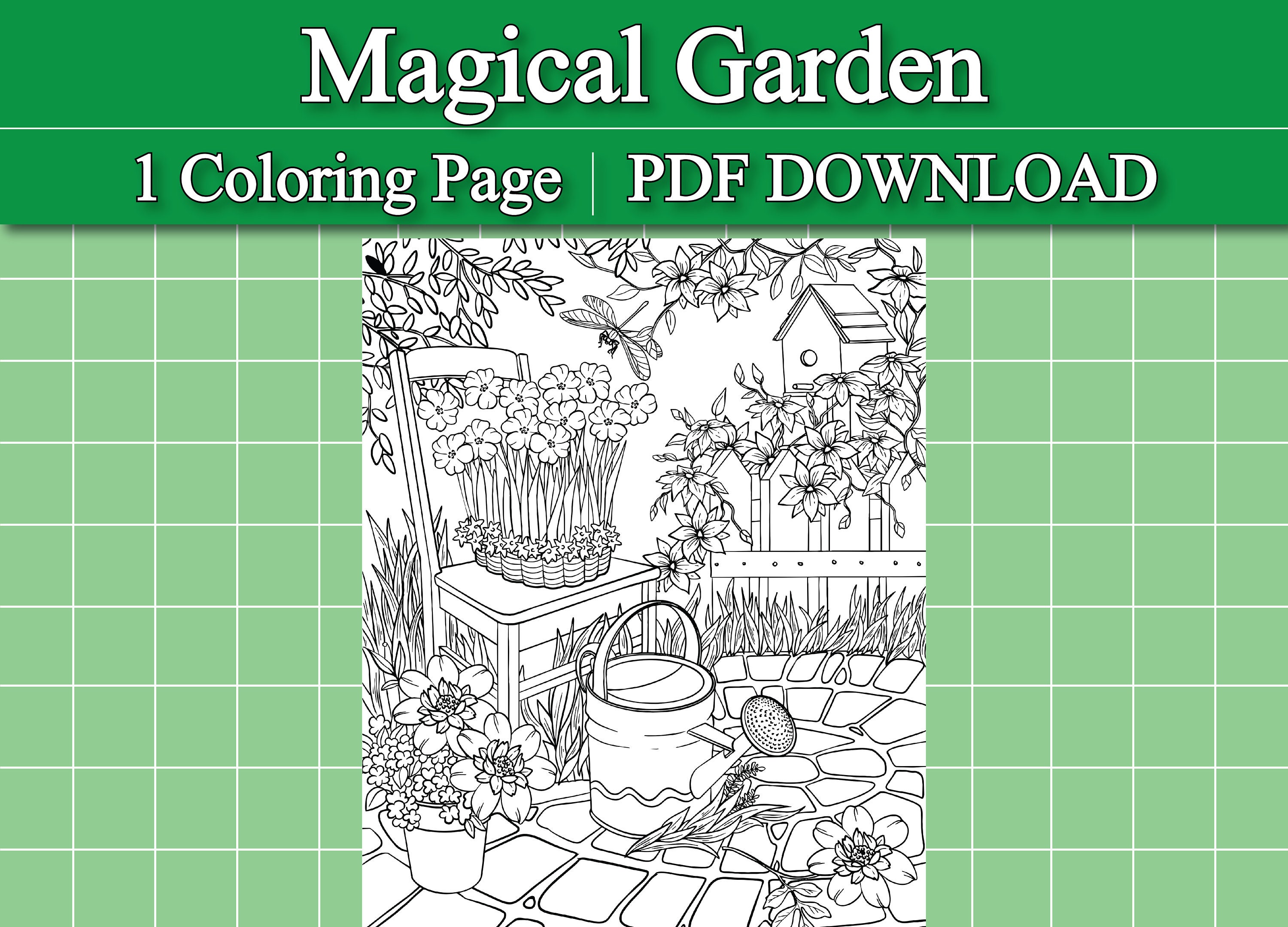Garden Coloring Page | Mindfulness and Anti-stress Coloring Page ...