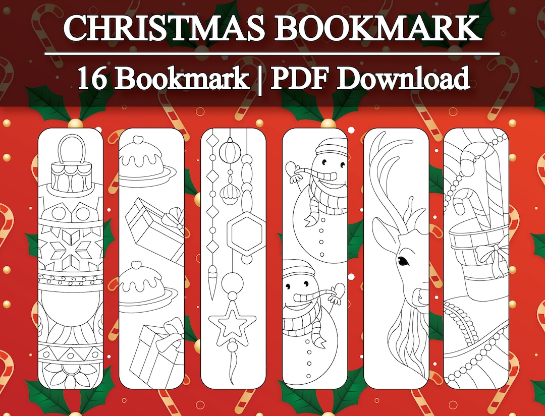 Printable Coloring Christmas Bookmarks, Coloring Bookmarks, Christmas ...