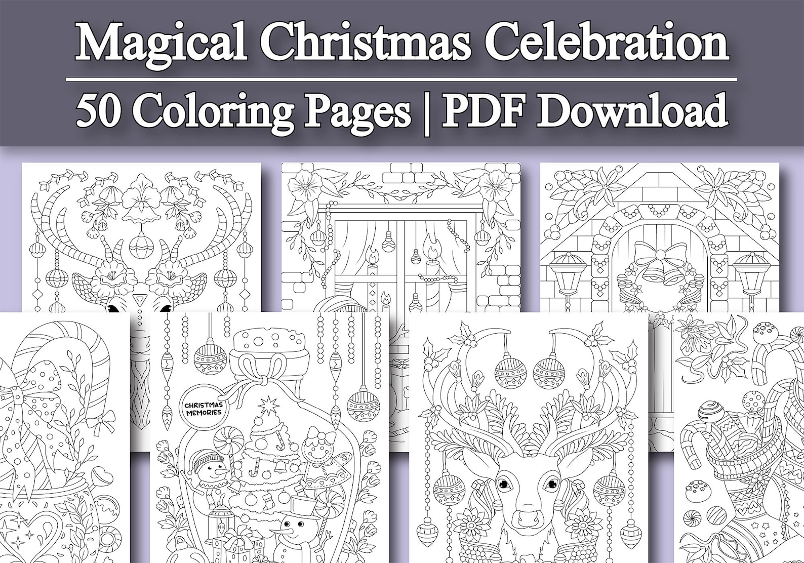 Adult Coloring Book: Magical Christmas Adult Coloring Pages - Etsy