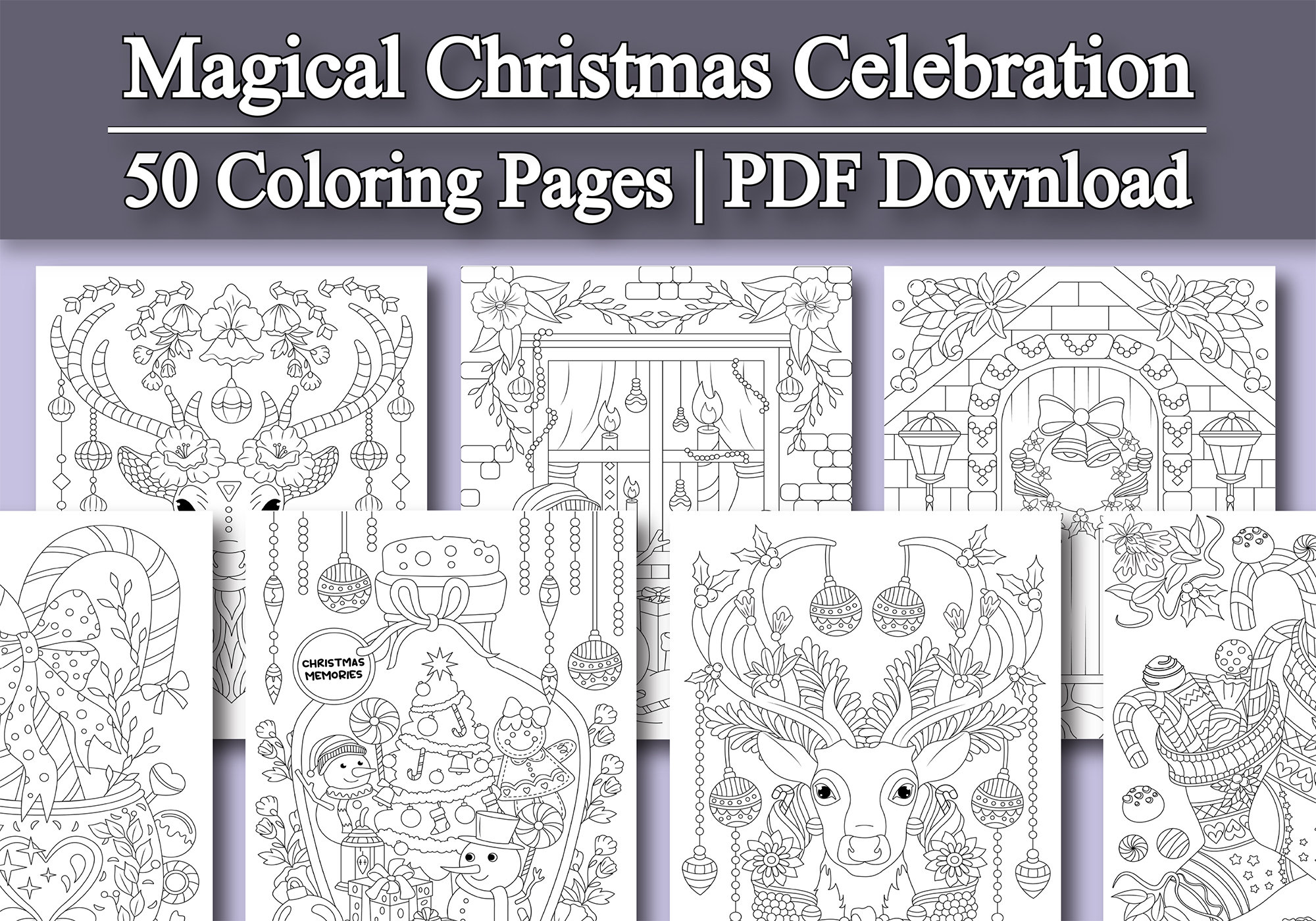 Adult Coloring Book: Magical Christmas Adult Coloring Pages - Etsy