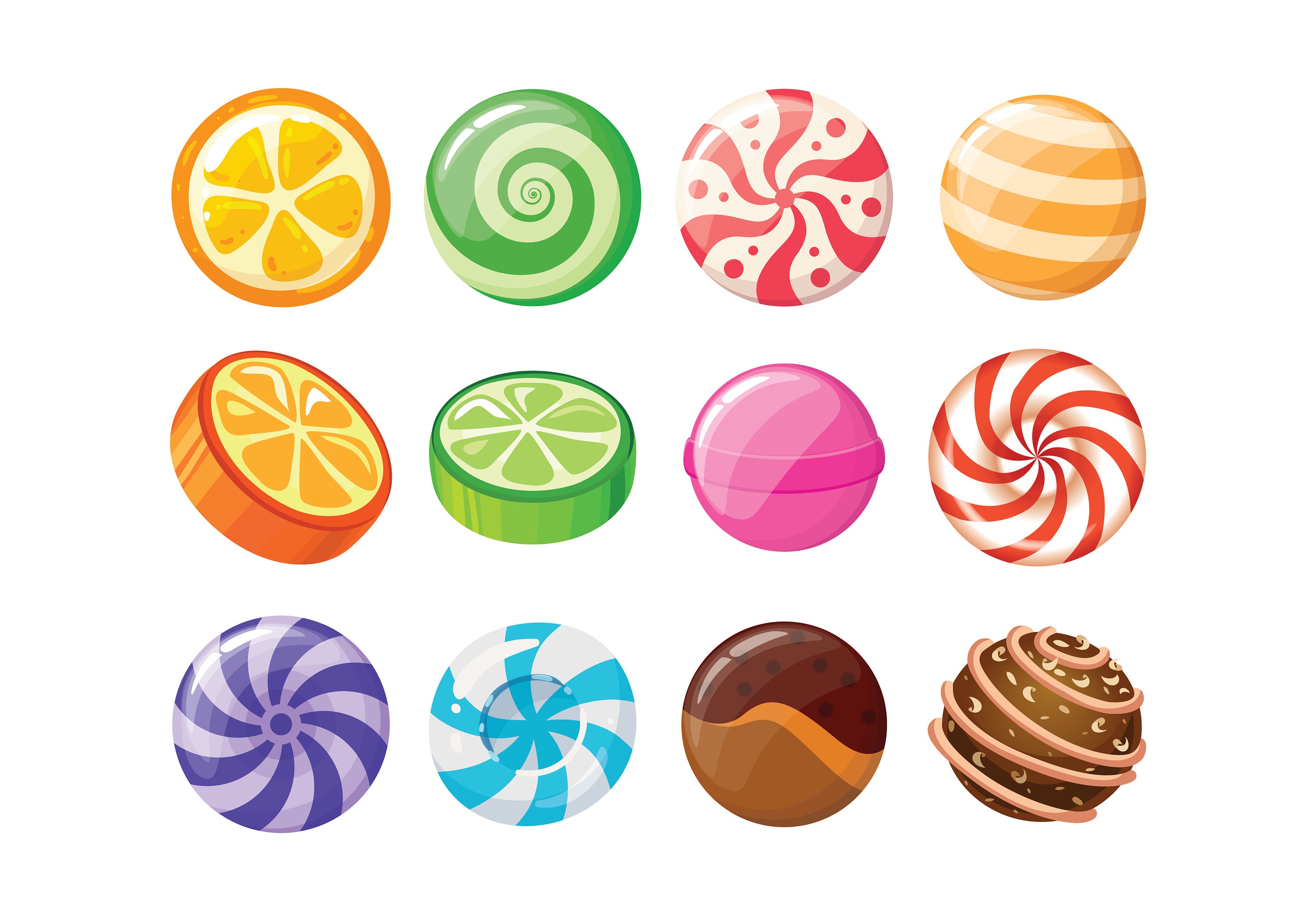 35 Candy Clipart Bundle, Lollipop Clipart, Candy PNG, Candy Vector ...