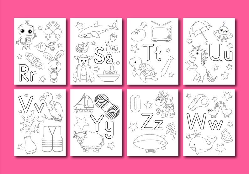 Alphabet Coloring Pages Preschool Kindergarten - Etsy