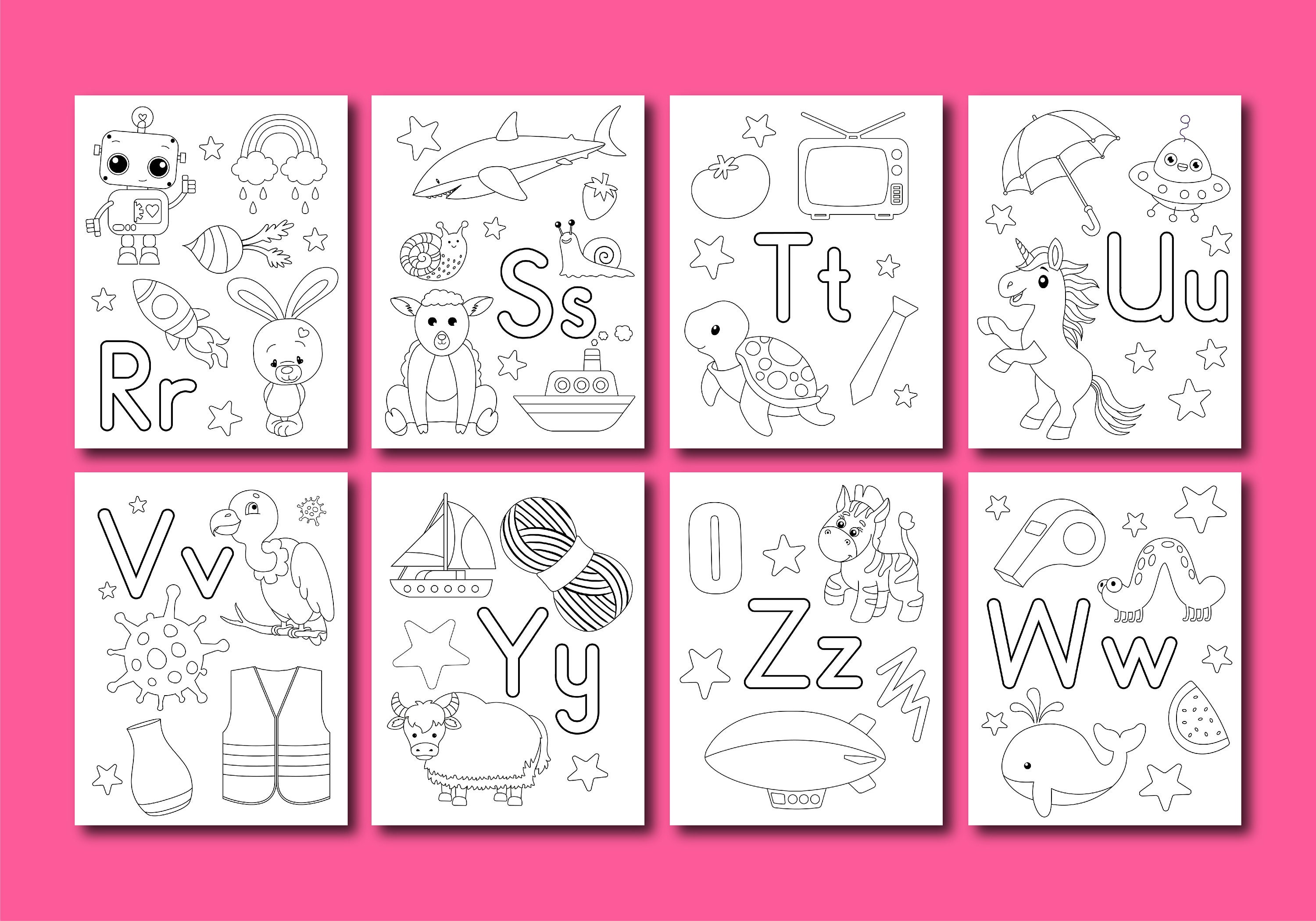 Alphabet Coloring Pages Preschool Kindergarten Homeschool Worksheets 26 ...