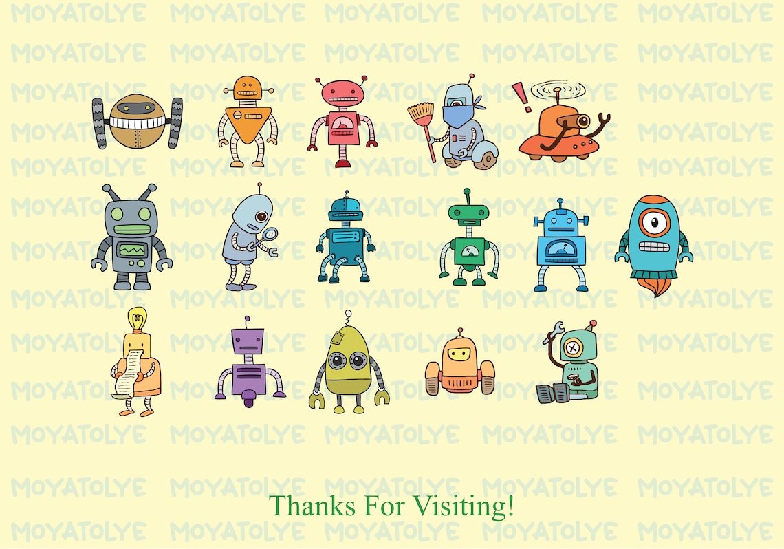 Cute Robot Clipart, Cute Robot PNG, Robots EPS, Robot Vector, Robots ...