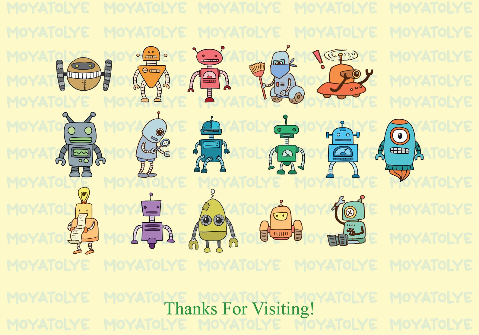 Cute Robot Clipart, Cute Robot PNG, Robots EPS, Robot Vector, Robots ...