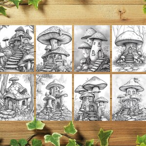 Magical Mushroom House Coloring Pages, Enchanted Mushroom House ...