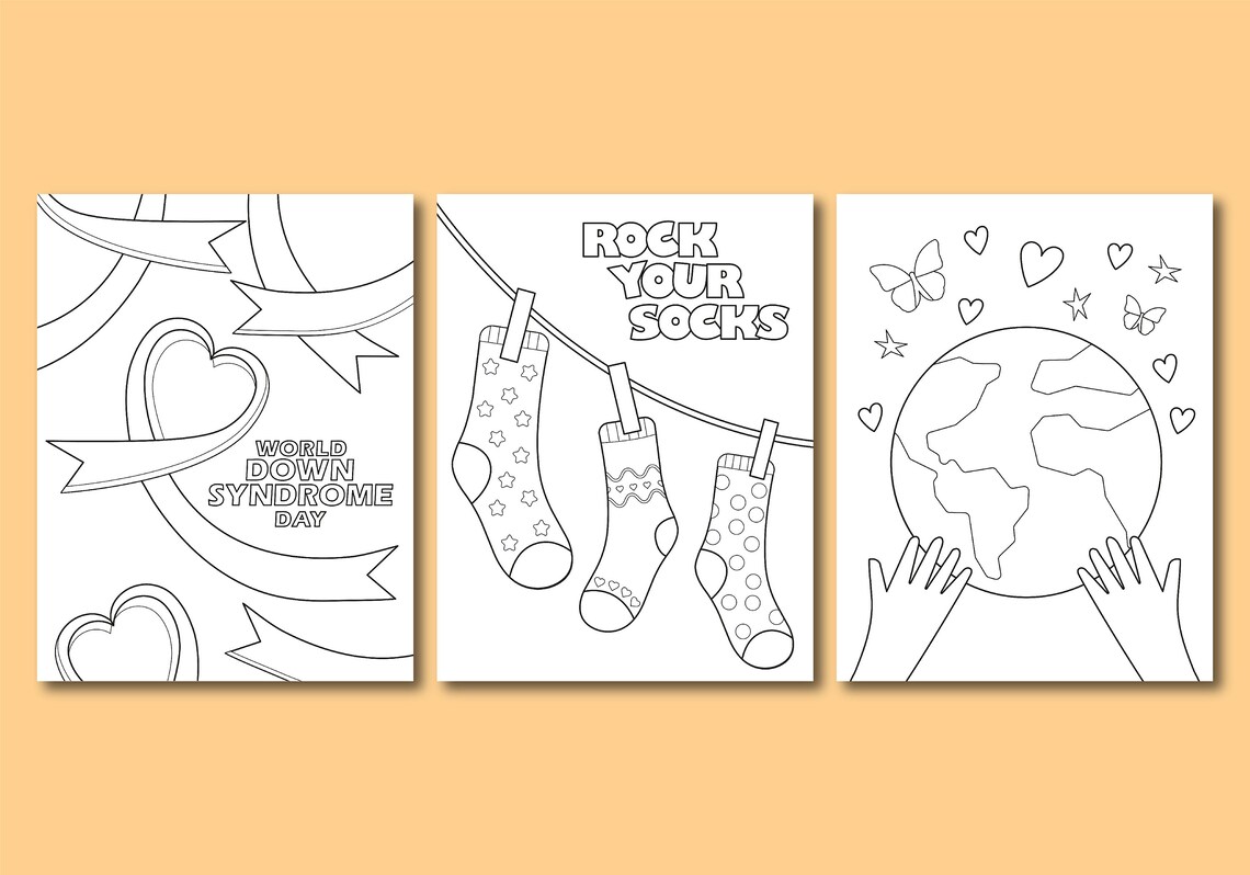 Down Syndrome Awareness Coloring Page | Rock Your Socks | 7 Coloring ...