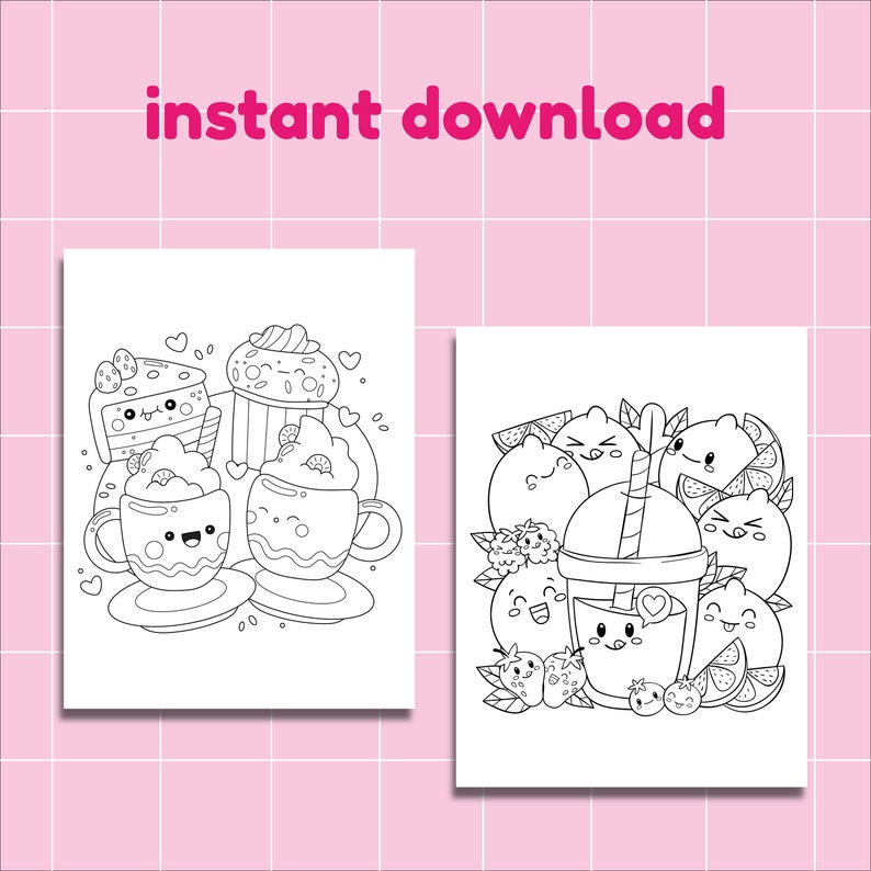 Kawaii Coloring Pages Cute Coloring Pages 50 (Download Now) - Etsy