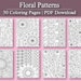 Adult Coloring Pages: Floral Pattern Coloring Book | 50 Digital ...
