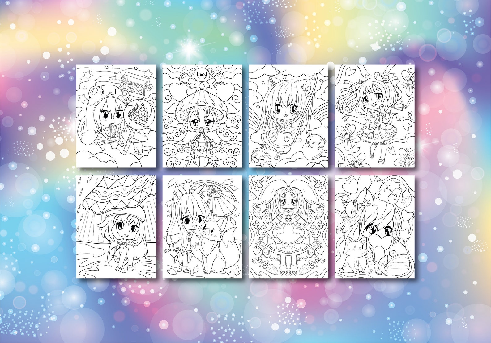 Anime Girl Coloring Pages | Chibi Girl Coloring Pages | Kawaii Girl ...