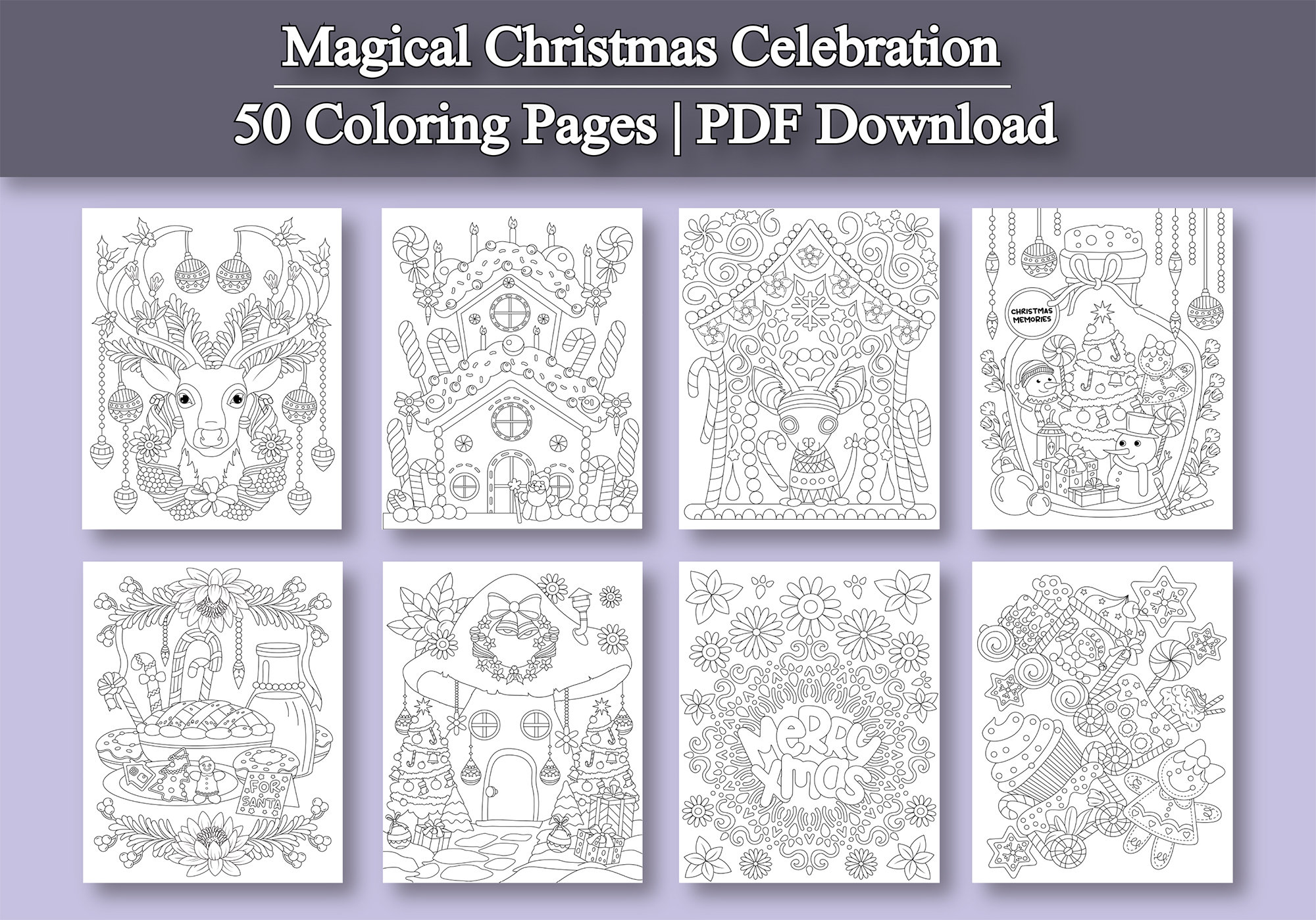 Adult Coloring Book: Magical Christmas Adult Coloring Pages - Etsy