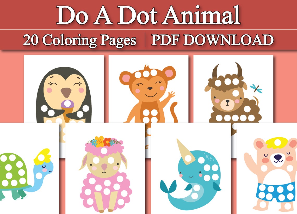 Do A Dot Animal Coloring Pages | Do A Dot Printables Worksheet ...