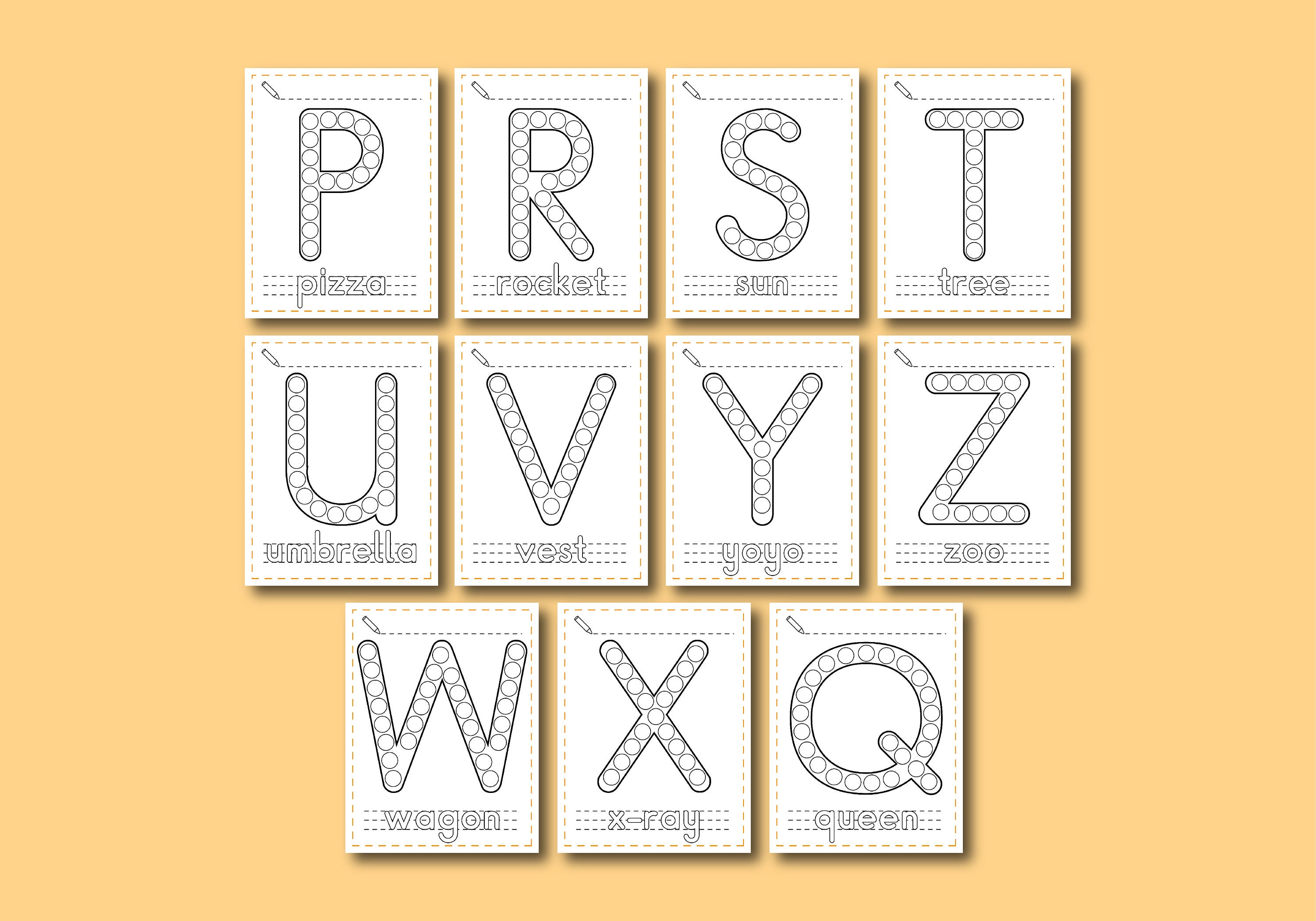 Dot Marker Alphabet Coloring Pages: Uppercase & Lowercase (PDF Download ...