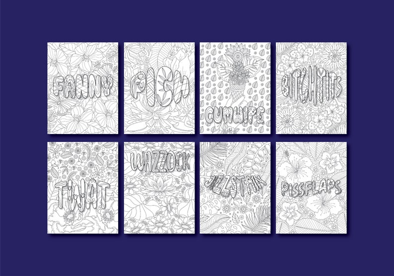 Adult Coloring Book: Swear Words Coloring Pages Curse Words Coloring ...