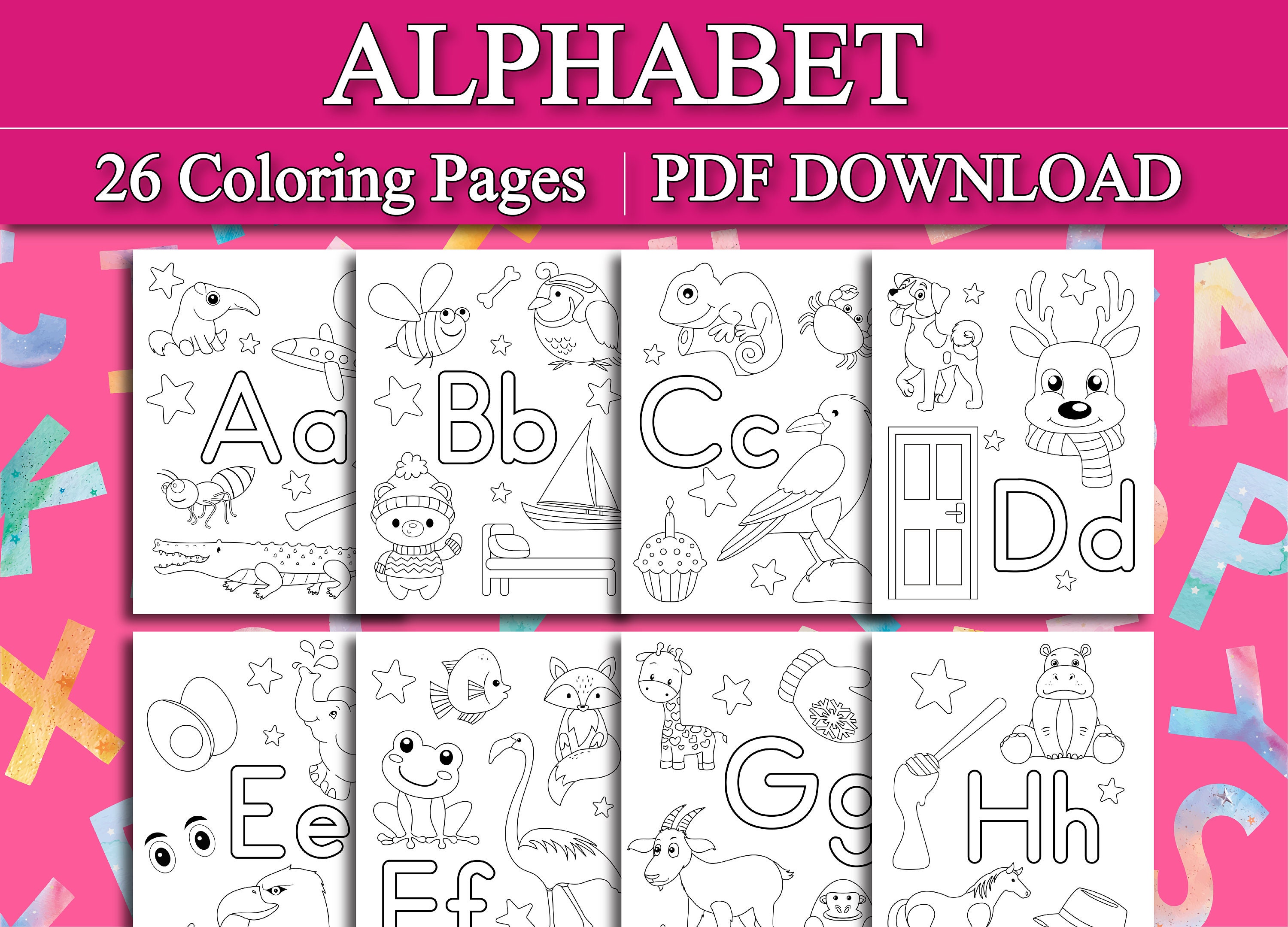 Alphabet Coloring Pages Preschool Kindergarten Homeschool Worksheets 26 ...