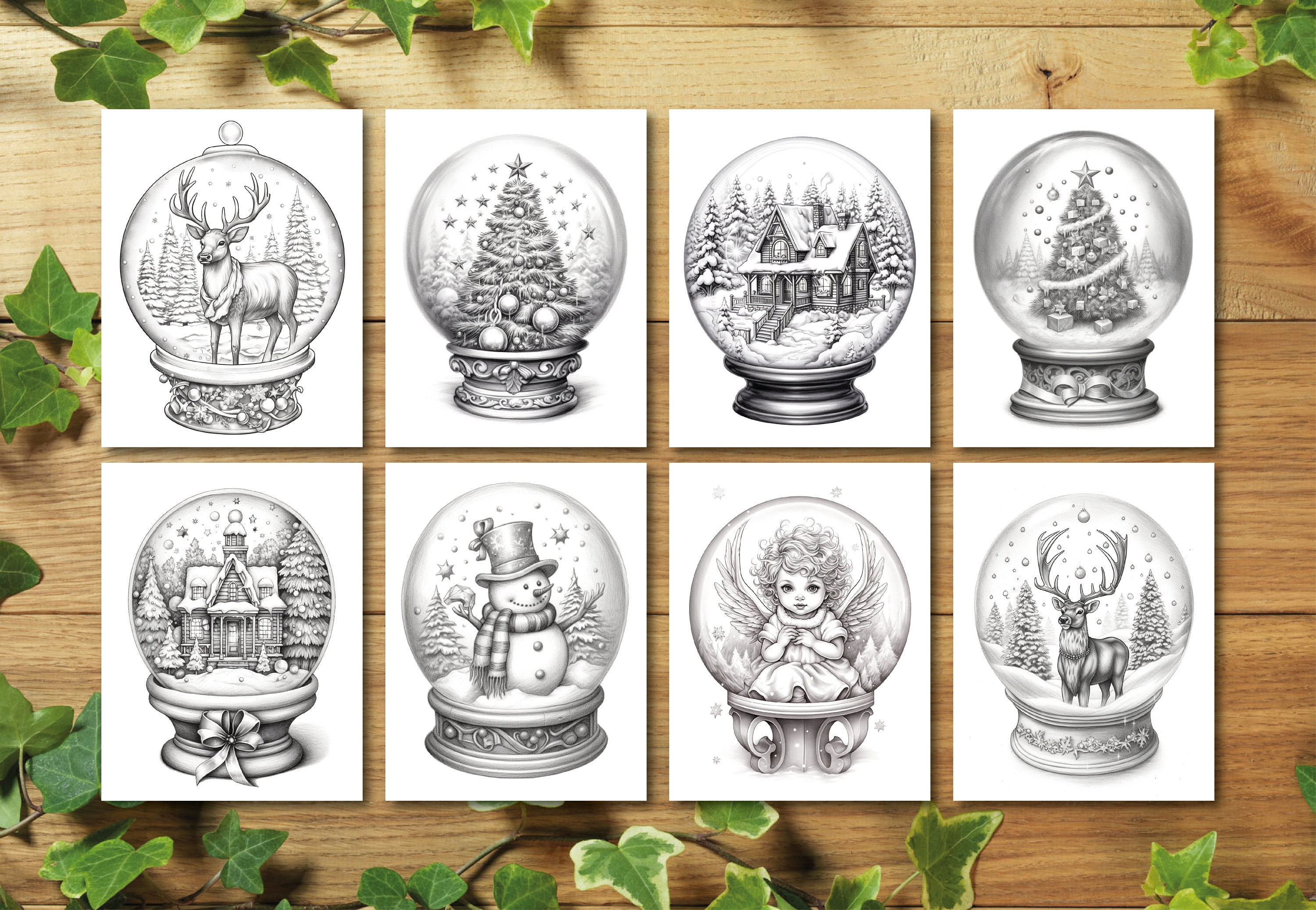 Snow Globe Coloring Pages, Christmas Coloring Pages, Christmas ...